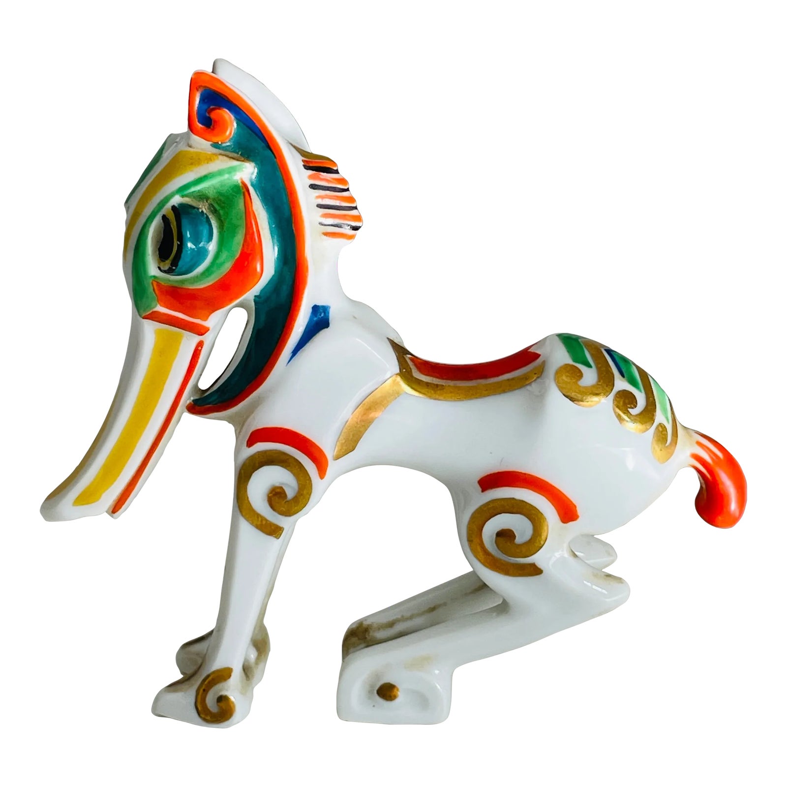 1920s Deco Porcelain "Bucephalus" Figure Designed by Hans Kuster for ...