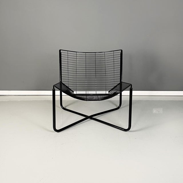 Modern Italian Black Tubular Metal Armchair, 1980s | Chairish