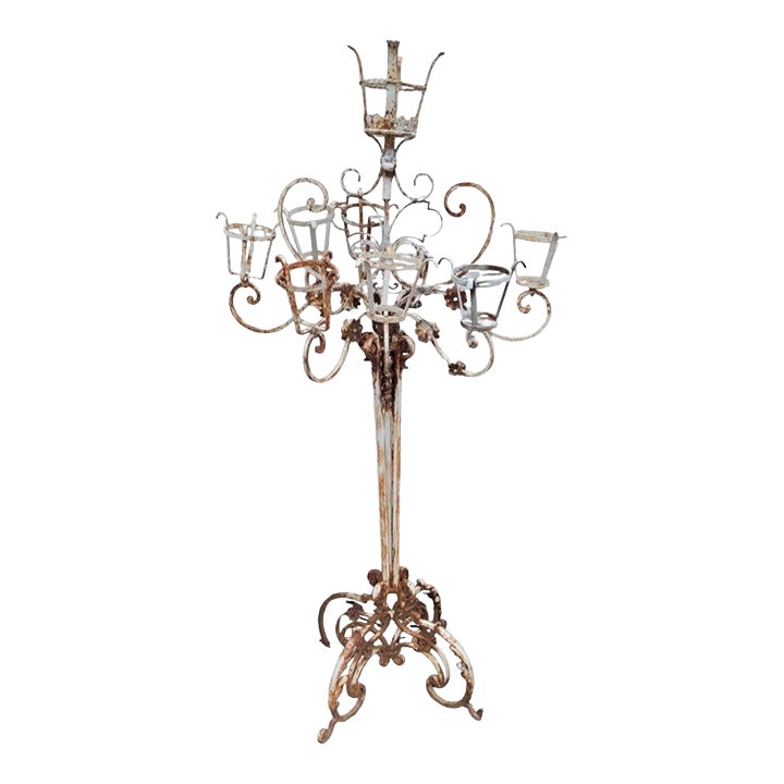 1920s Louis XV Style Rustic Iron Plant Stand | Chairish