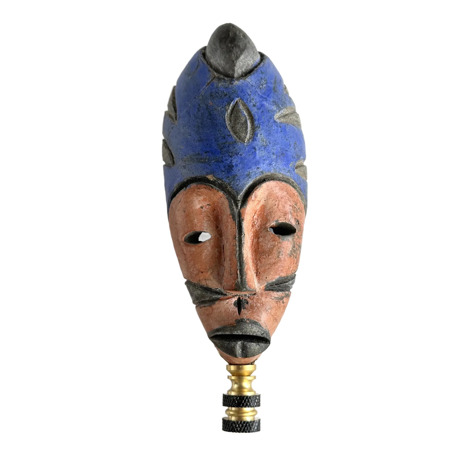 African Mask Lamp Finial | Chairish