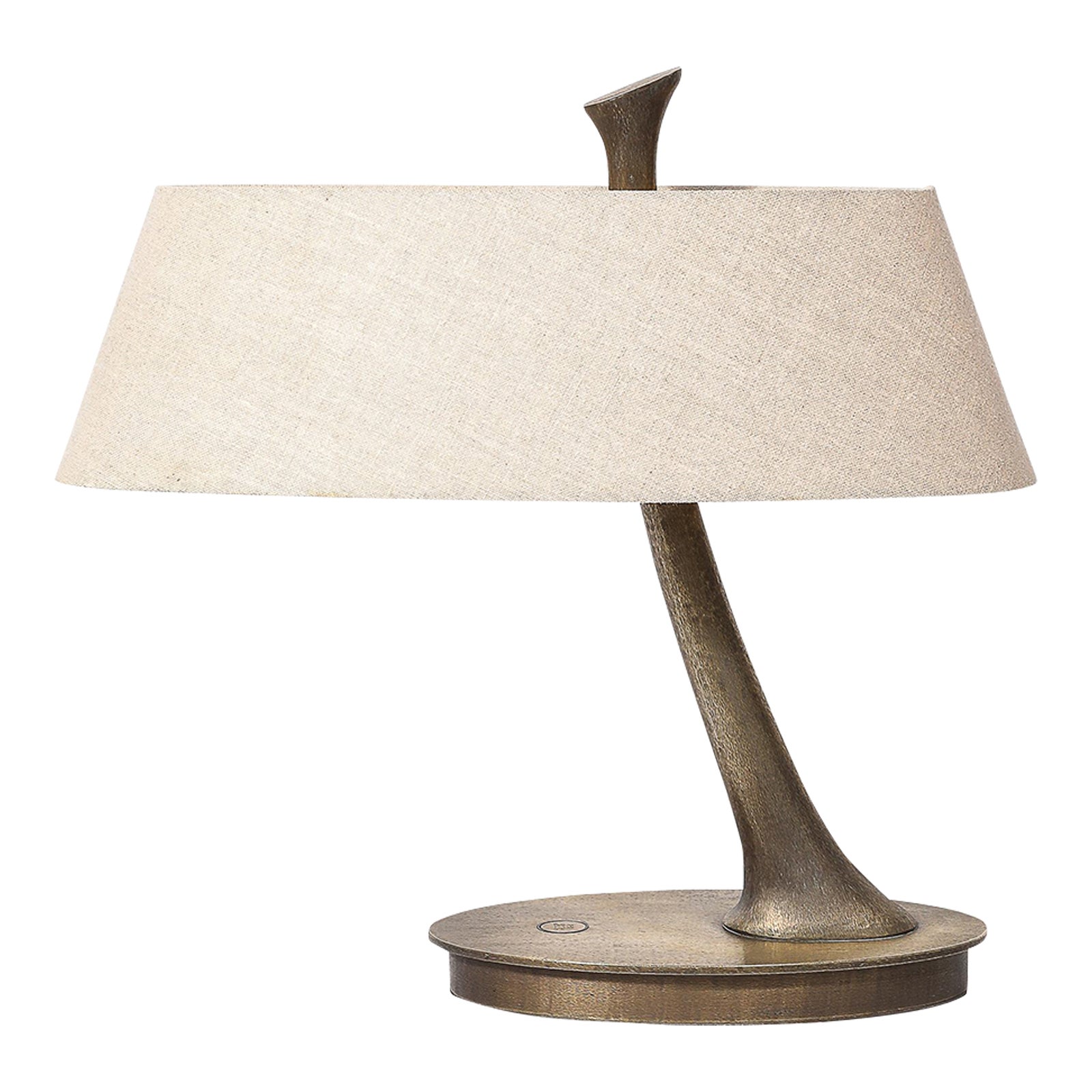 Modernist Lelì Table Lamp in Bronze With Oval Shade by Romeo Sozzi ...