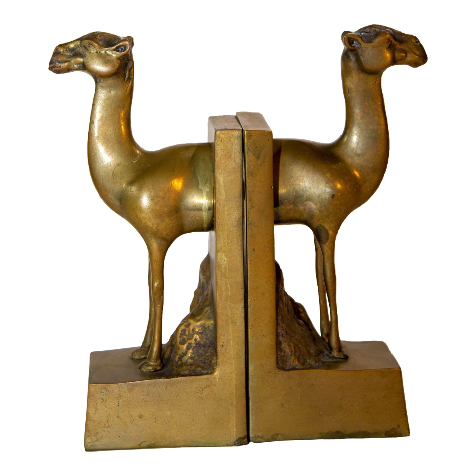 Dolbi Cashier Large Brass Camel Bookends Sculpture 1960s | Chairish