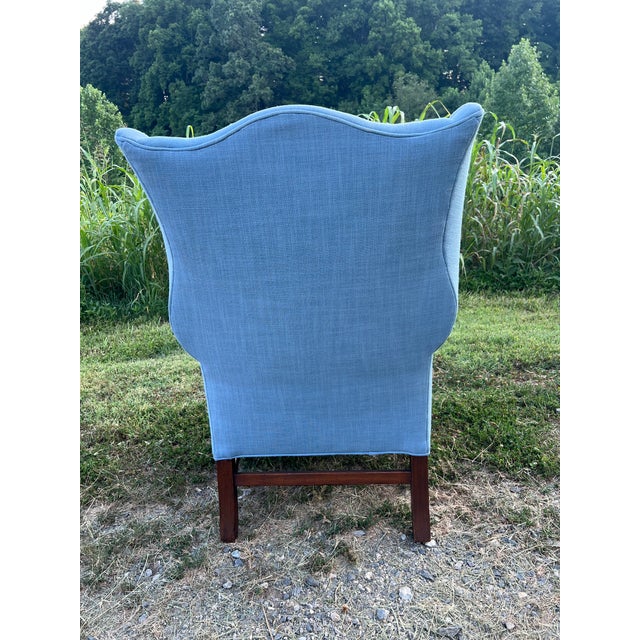 Federal Style Antique Mahogany Wingback Chairs- a Pair | Chairish