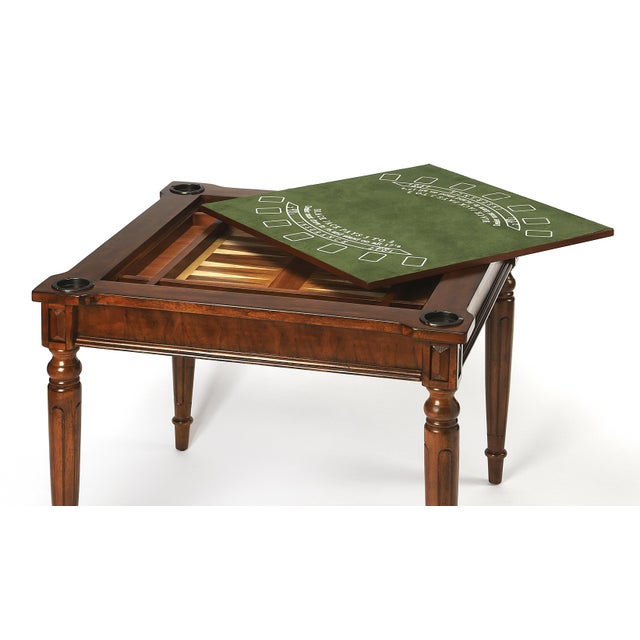 Vincent Multi-Game Card Table, Medium Brown | Chairish
