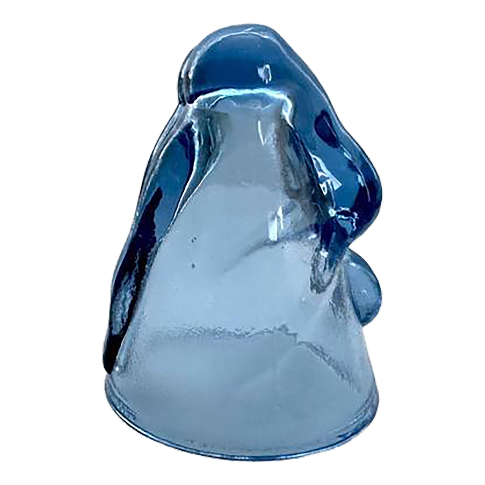 Mid 20th Century McKee Bottoms Up Blue Shot Glass | Chairish