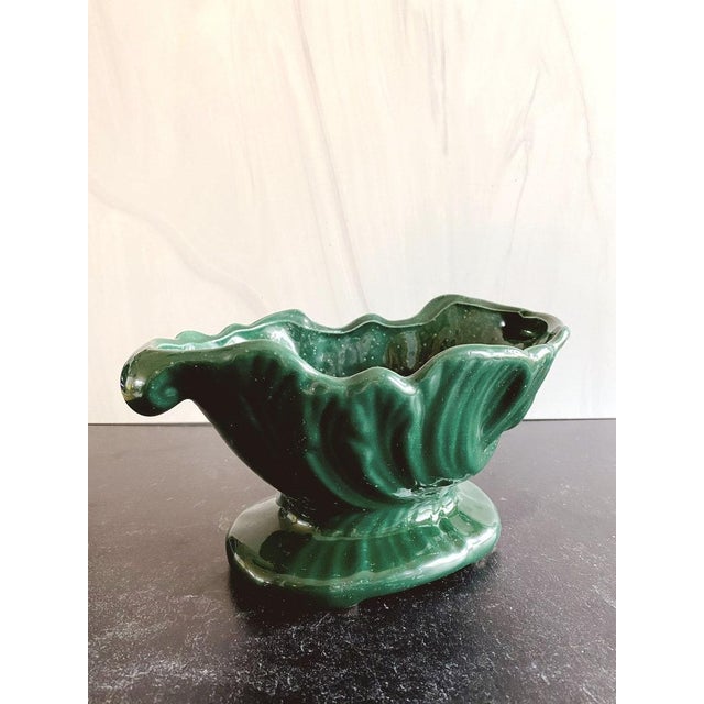 Vintage 1960s Green Ceramic Planter | Chairish