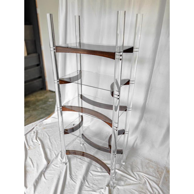 Vintage Lucite and Glass 5 Tier Display Shelf | Chairish