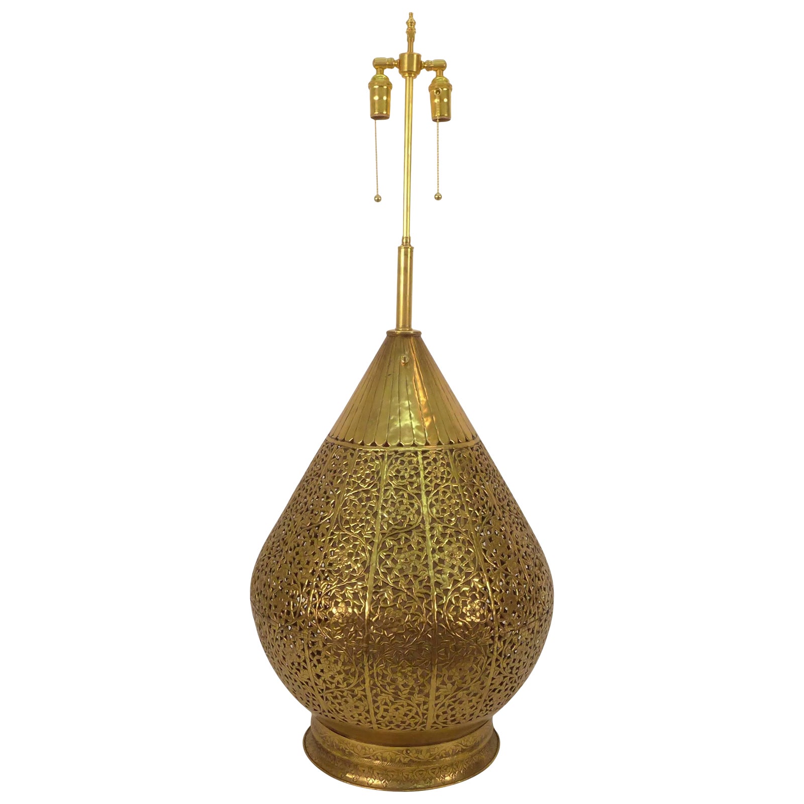 Monumental Brass Asian Lamp | Chairish