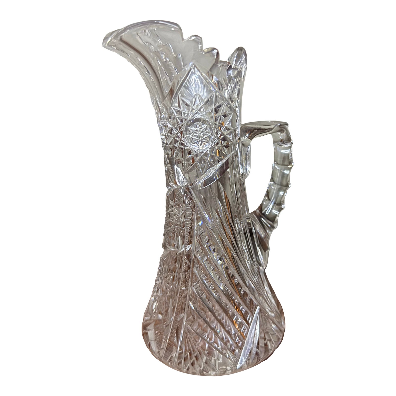 Early 20th Century American Brilliant Period Crystal Pitcher | Chairish