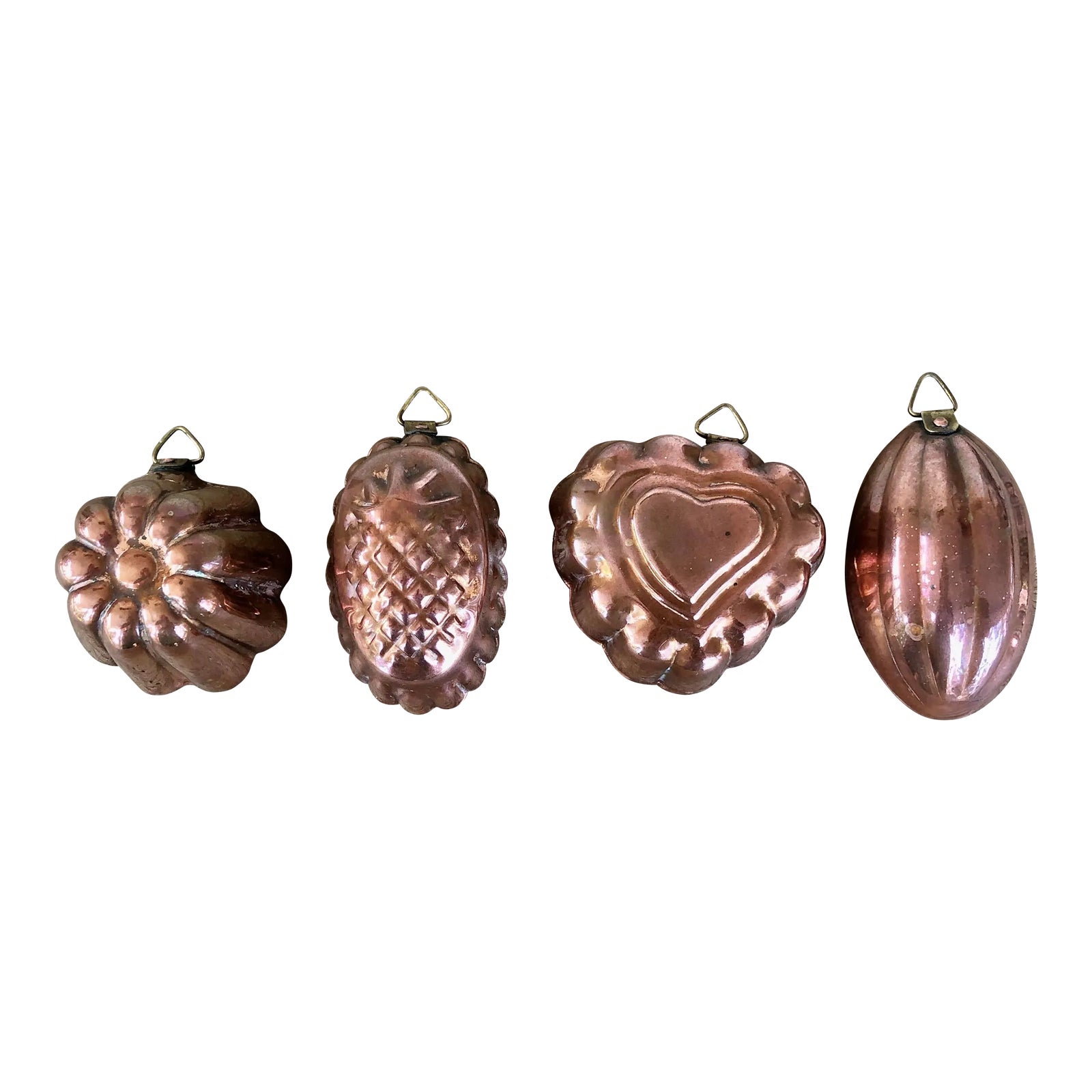 1960s Copper Miniature Molds - Set of 4 | Chairish