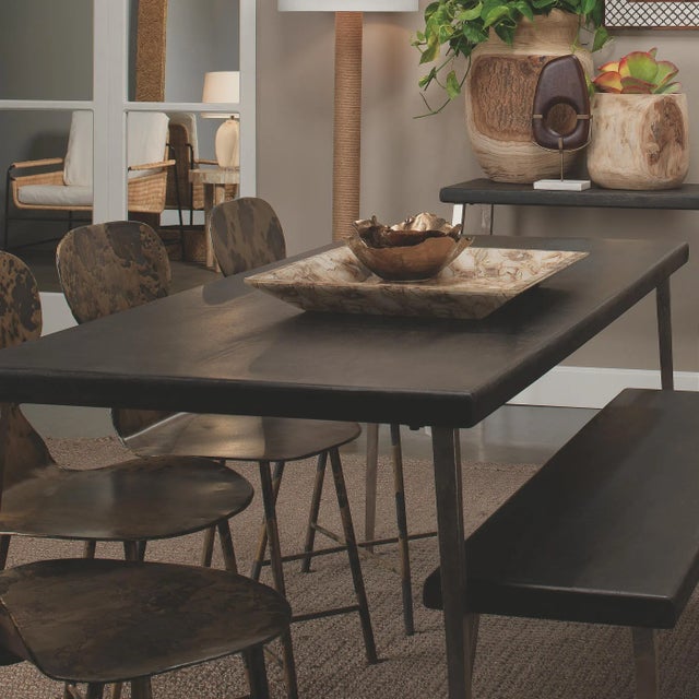 Farmhouse Dining Table in Black | Chairish