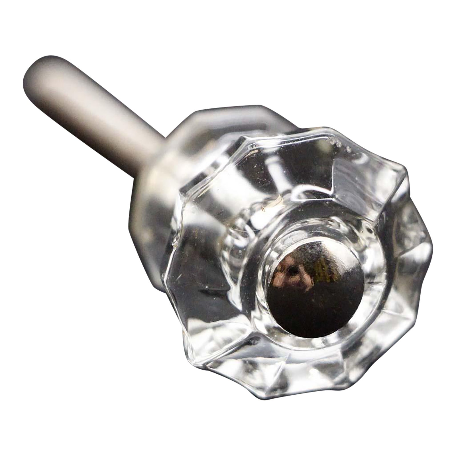 Vintage 0.875 In. Fluted Clear Glass Drawer Cabinet Knob | Chairish