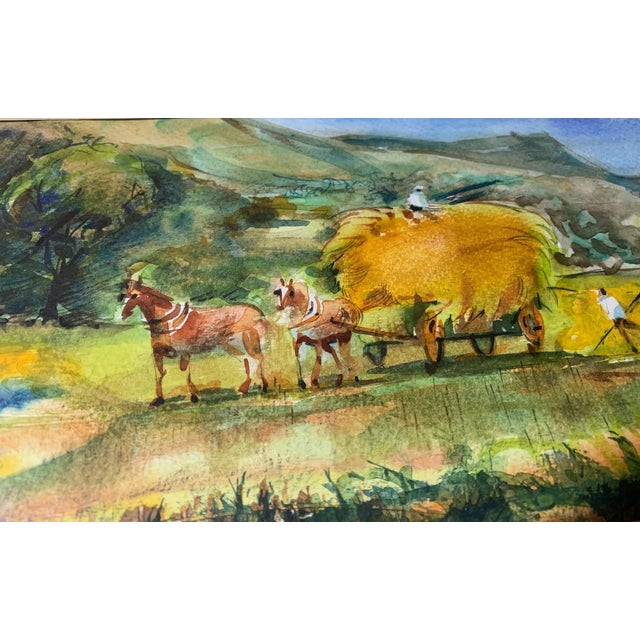 Signed Hobbs Farm Watercolor Painting, Framed | Chairish