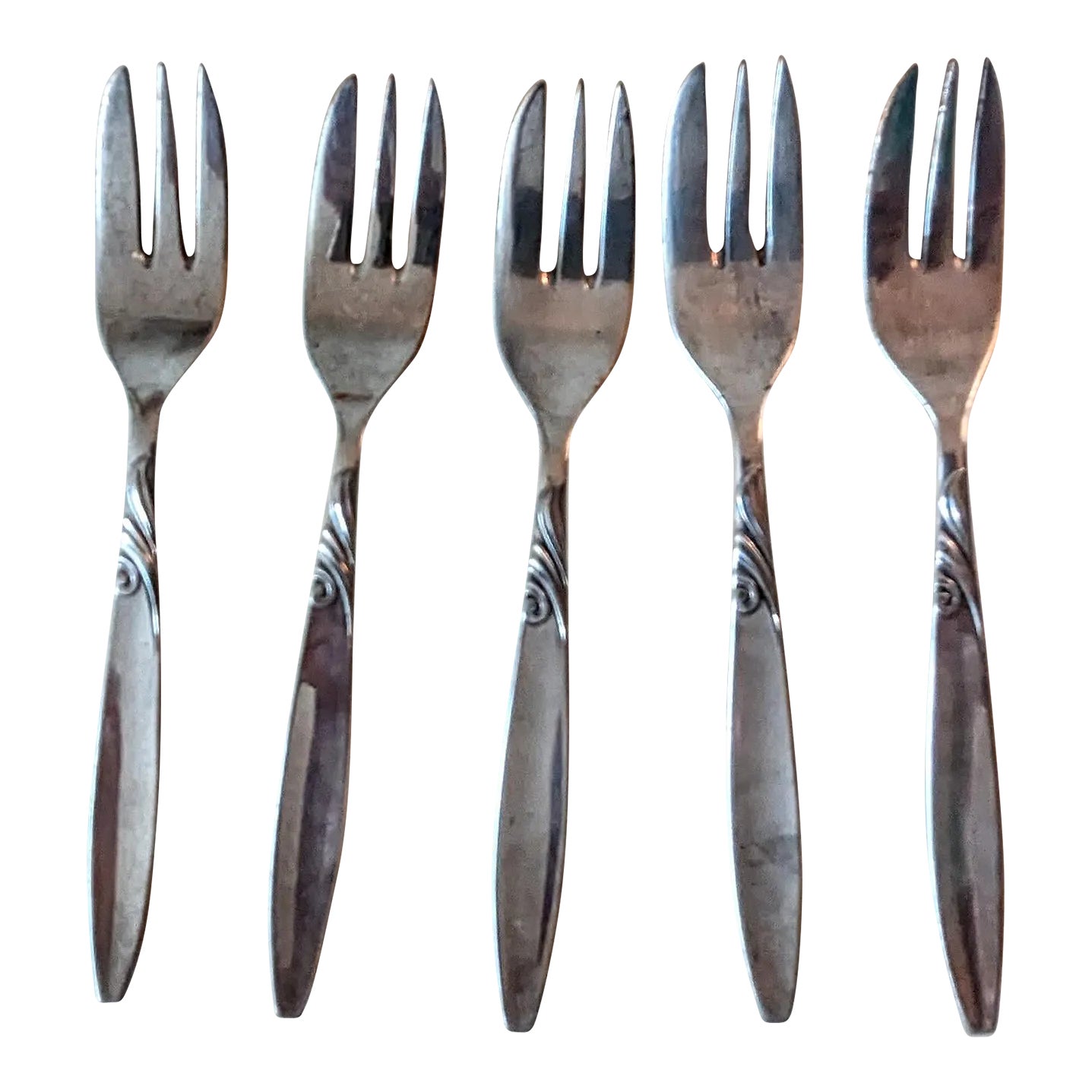 Angora Early 20th Century Cake Pudding Forks- Set of 5 | Chairish