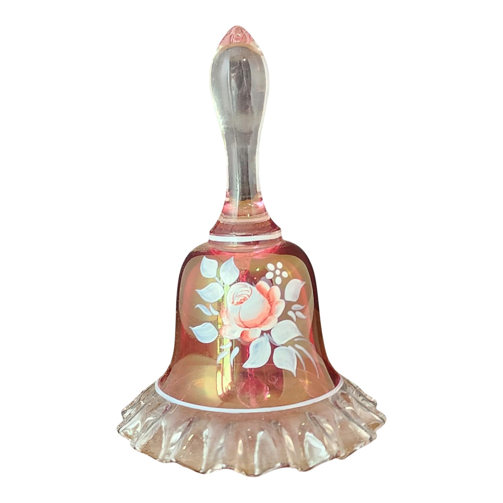 Vintage Westmoreland Glass Co Artists Signed Crimped Ruby Red Flash ...