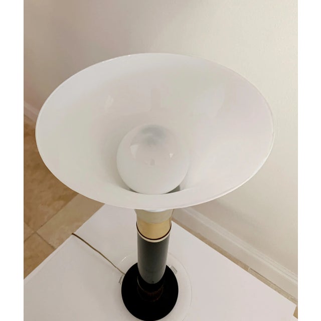 Vintage Karl Springer Style Art Deco Torchiere Table Lamp | Chairish