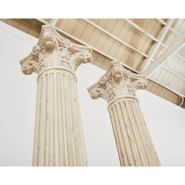 Pair of Neoclassical Style Greco Roman Plaster Columns | Chairish