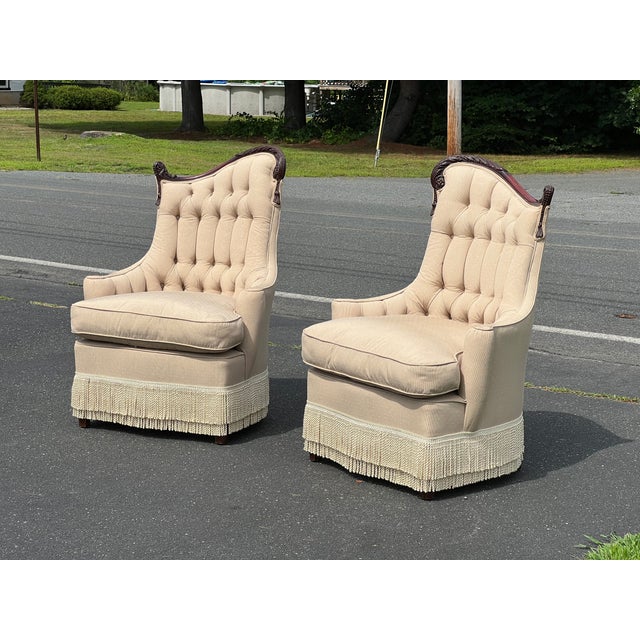 Vintage Matching Pair of Angel Wing Arm Chairs | Chairish