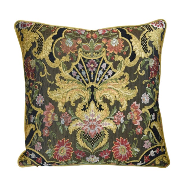 Designer Italian Baroque Floral Botanical Feather/Down Pillow 24 ...