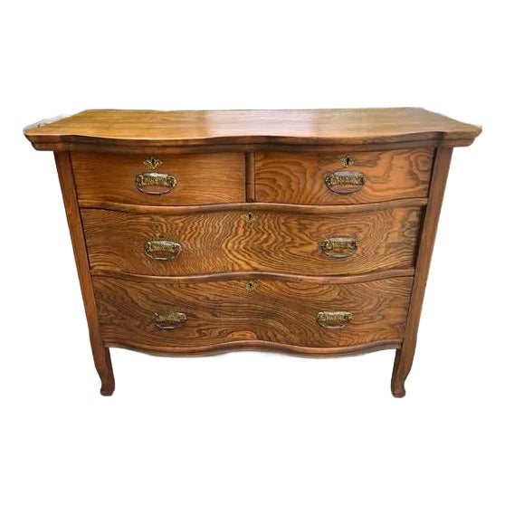 Antique Tiger Oak Dresser | Chairish
