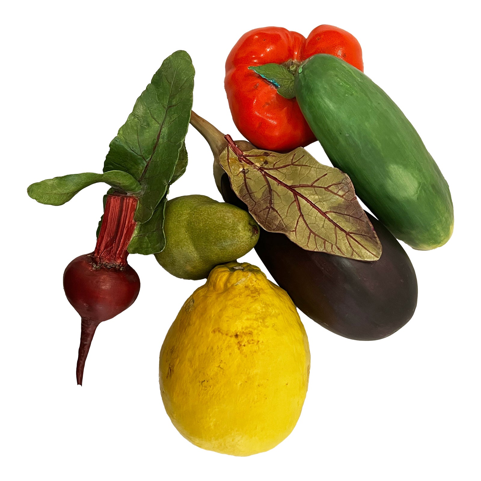 Mid 20th Century Mary Kirk Kelly Group of Ceramic Fruits and Vegetables ...