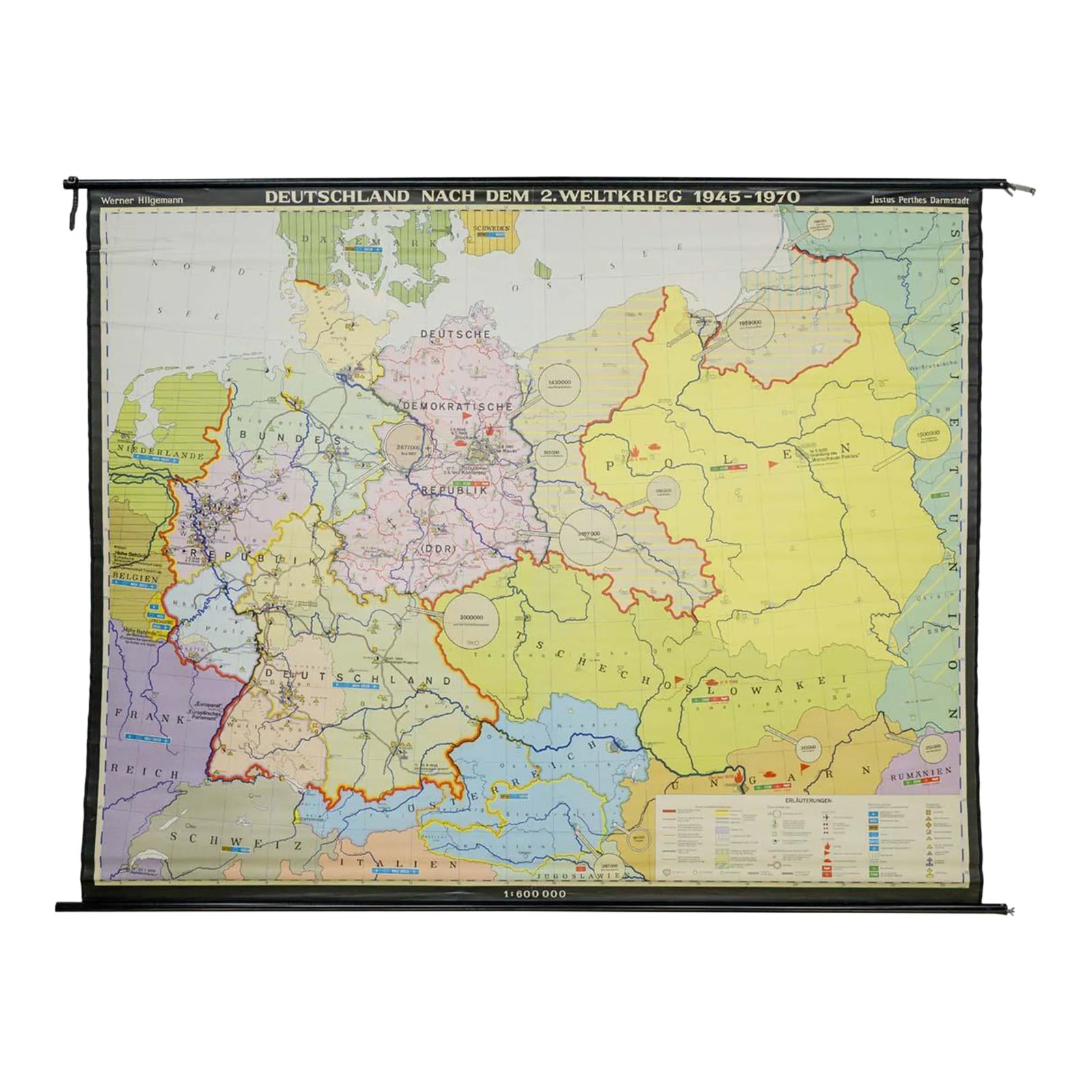 1945-1970 Deutschland Nach Dem 2. Weltkrieg Germany After WWll Map ...