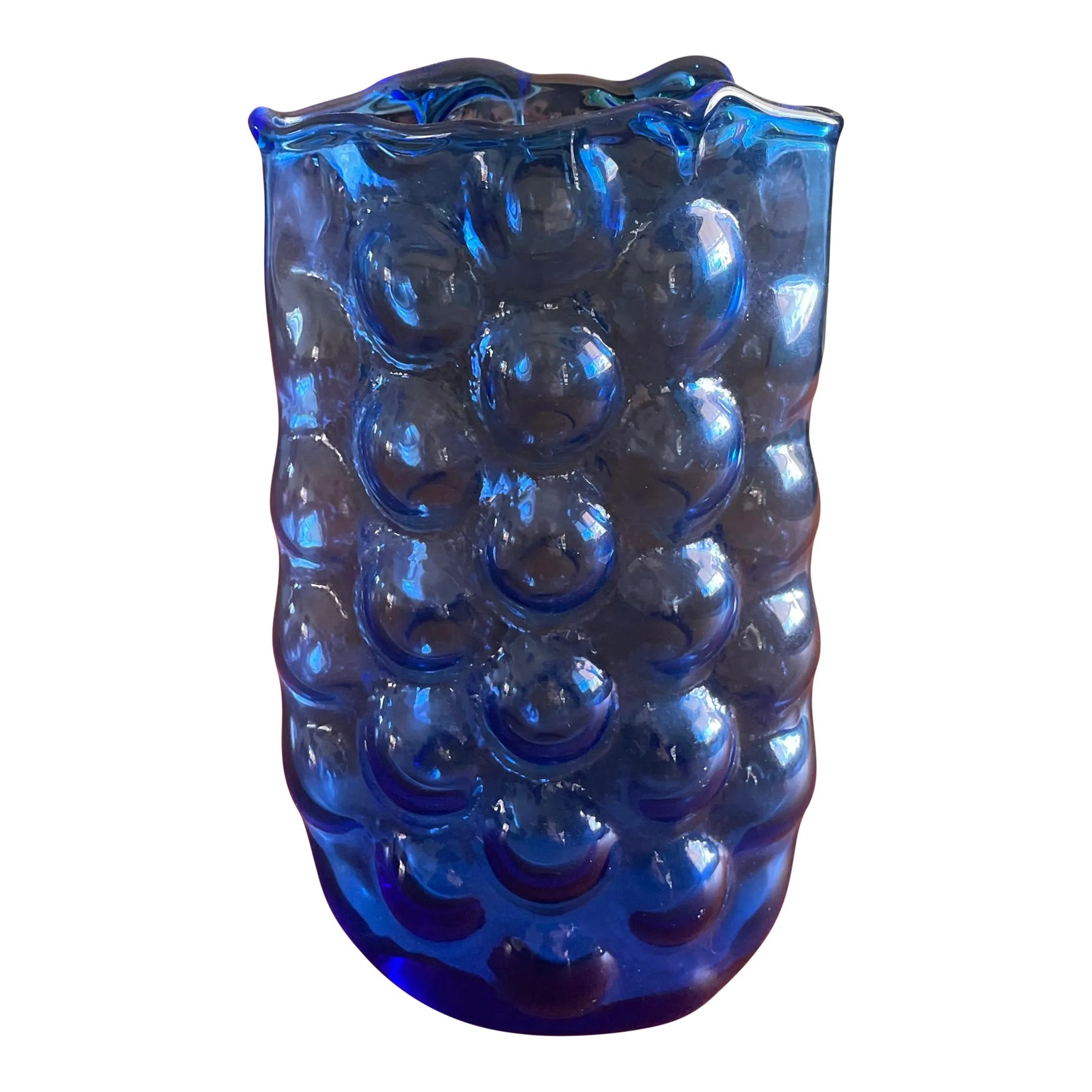 Mid Century Cobalt Blue Blenko Vase | Chairish