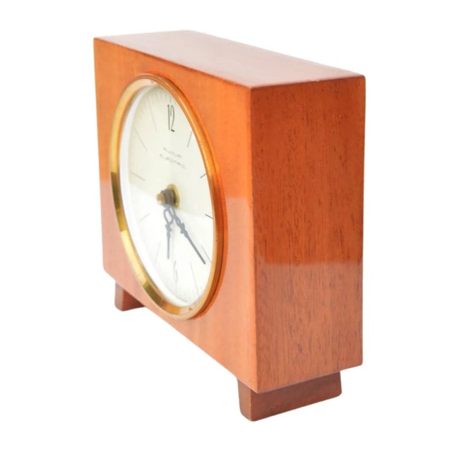 Wooden Fireplace Clock Ruhla Mid-Century Modern, Germany 1970s. | Chairish