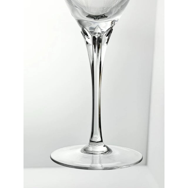 1980s Gorham “Jolie” Set of 11 Crystal Etched Wine Glasses | Chairish