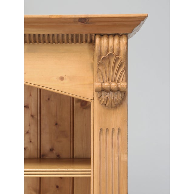 English Pine Country Bookcase Over 6 Feet Wide, Traditional Beeswax by ...