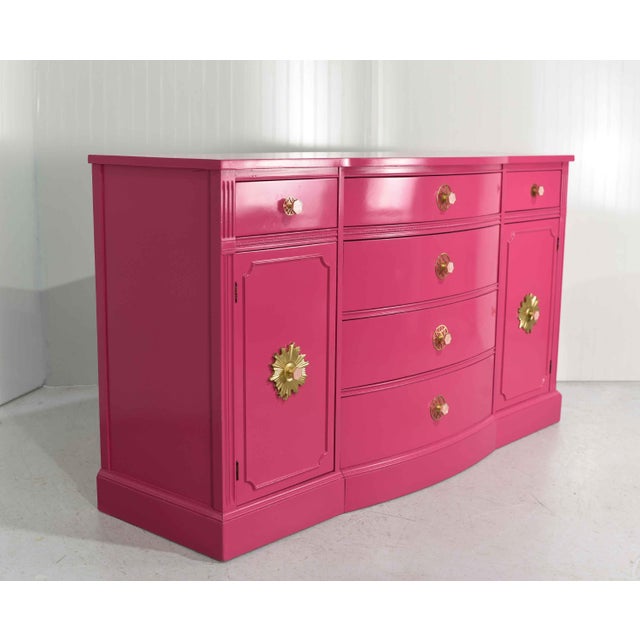 Vintage Bow Front Mahogany Sideboard by Bernhardt in Pink - Newly ...