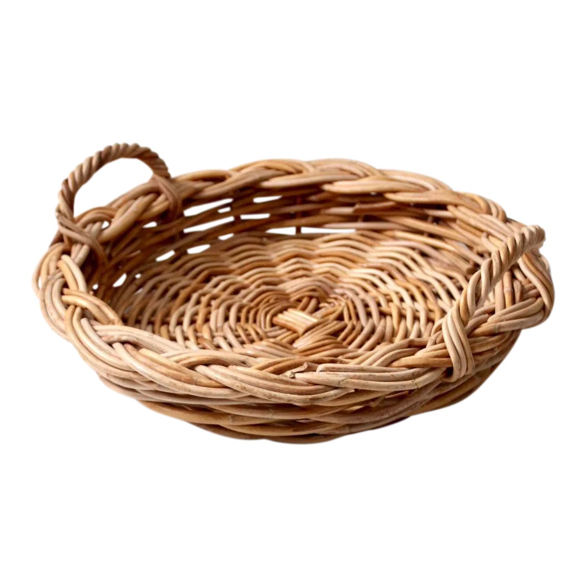 Vintage Woven Basket Tray | Chairish