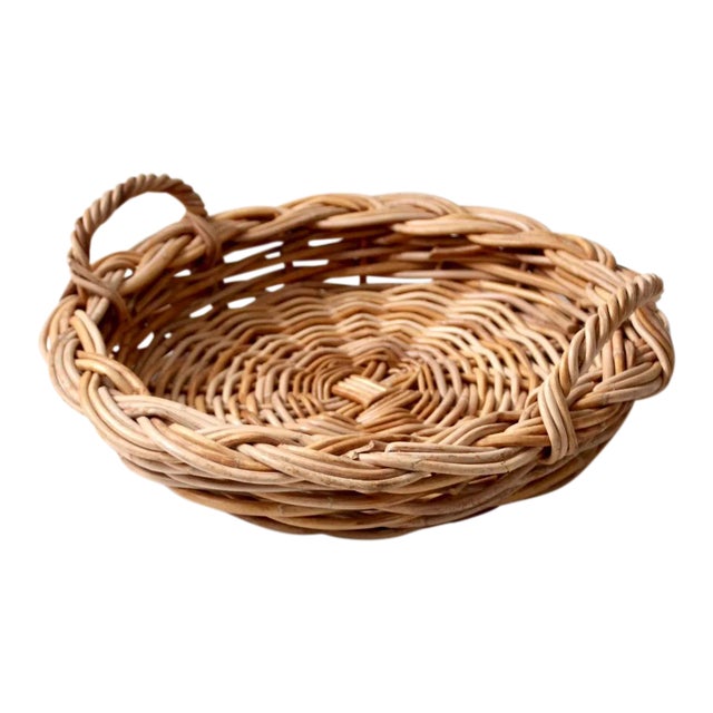 Vintage Woven Basket Tray | Chairish