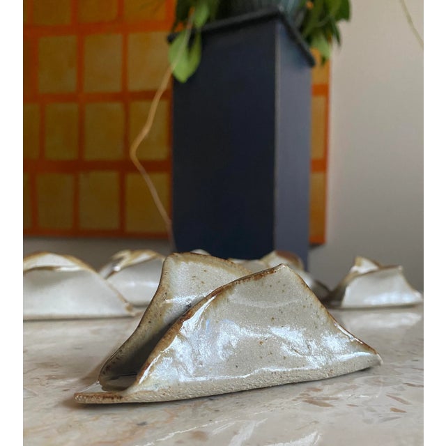 Organic Modern Glazed Pottery Napkin Rings, Set of 10 | Chairish