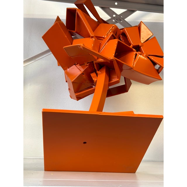 Contemporary Orange Modernist Welded Tree Sculpture | Chairish