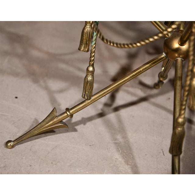 Glass Top Bronze Base End Table Attributed Jansen | Chairish