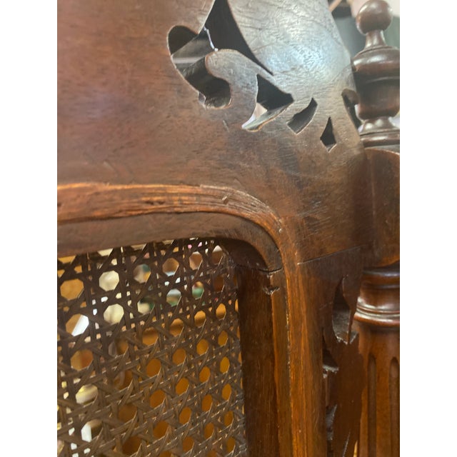 French Antique Carved Walnut Hunt Style Renaissance Cane Side Chairs ...