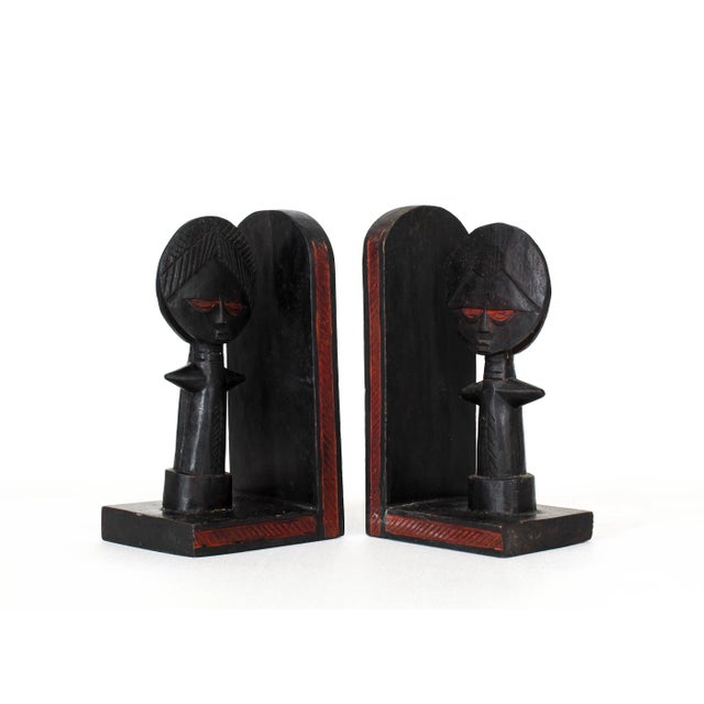 Hand Carved African Bookends - a Pair | Chairish