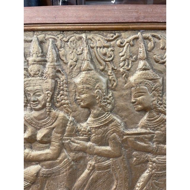 Vintage Framed Angkor Wat Thai Cambodian Temple Paper Mache Art | Chairish