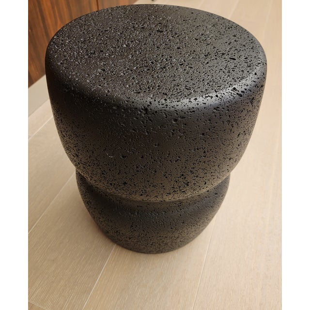 Christian Liaigre Cerro Lava Stone Indoor / Outdoor Side Table | Chairish