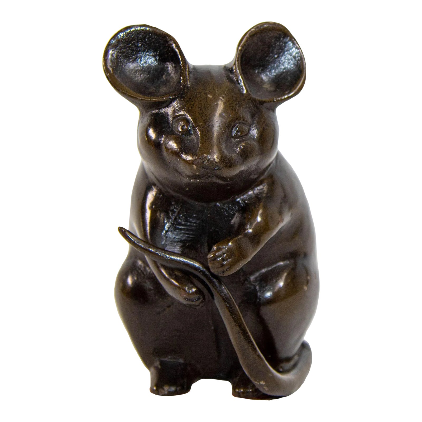 Japanese Okimono Bronze Figure of a Rat 1950s | Chairish