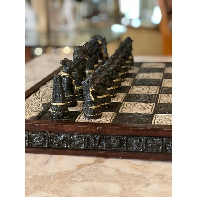 Vintage 1970s Backgammon and Chess Set - 63 Pieces | Chairish