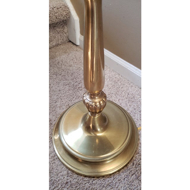 Late 20th Century Vintage Frederick Cooper Brass Floor Lamp With Round ...