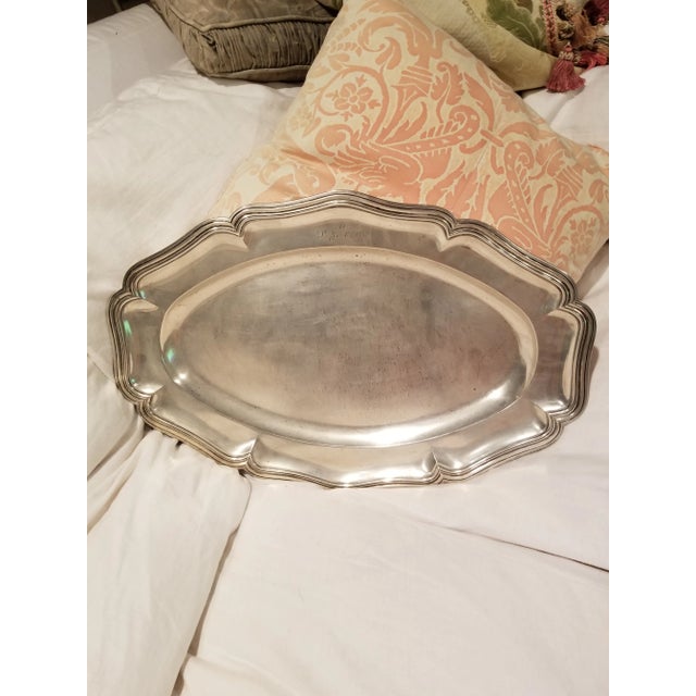 Antique 800 Silver Serving Platter | Chairish