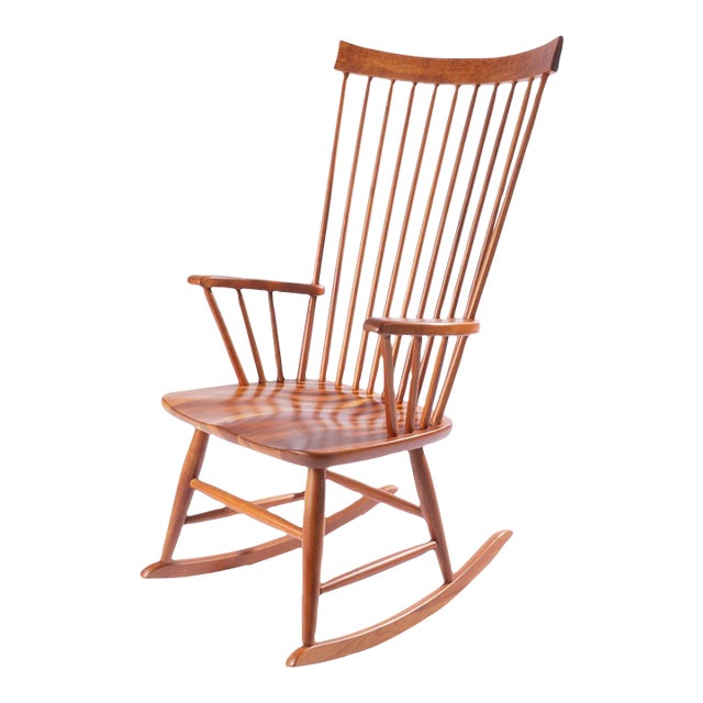 Late 20th Century Vintage Charles Webb Modernist Cherry Rocker | Chairish