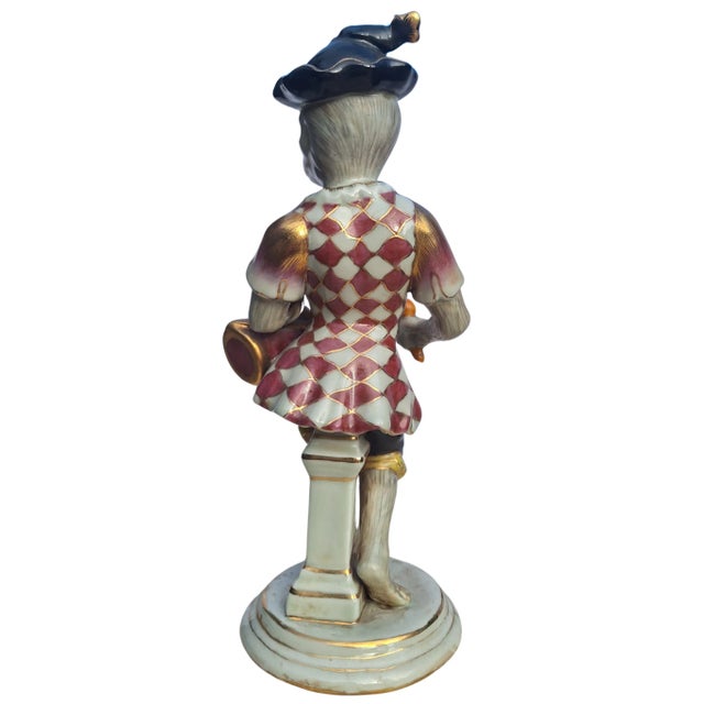Early 21st Century Singerie Motif Porcelain Figure | Chairish