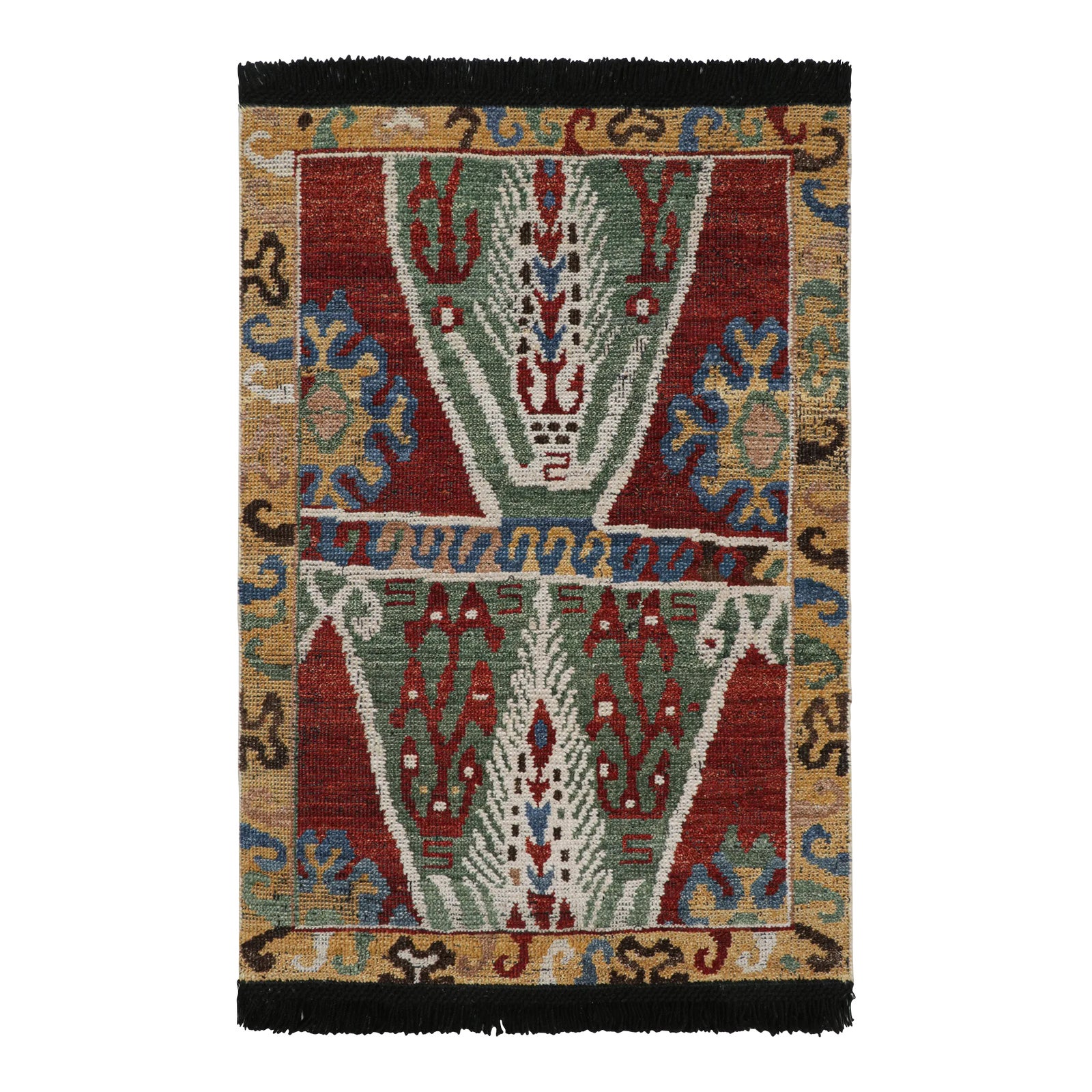 Rug & Kilim’s Caucasian Tribal Rug in Red With Geometric Patterns ...