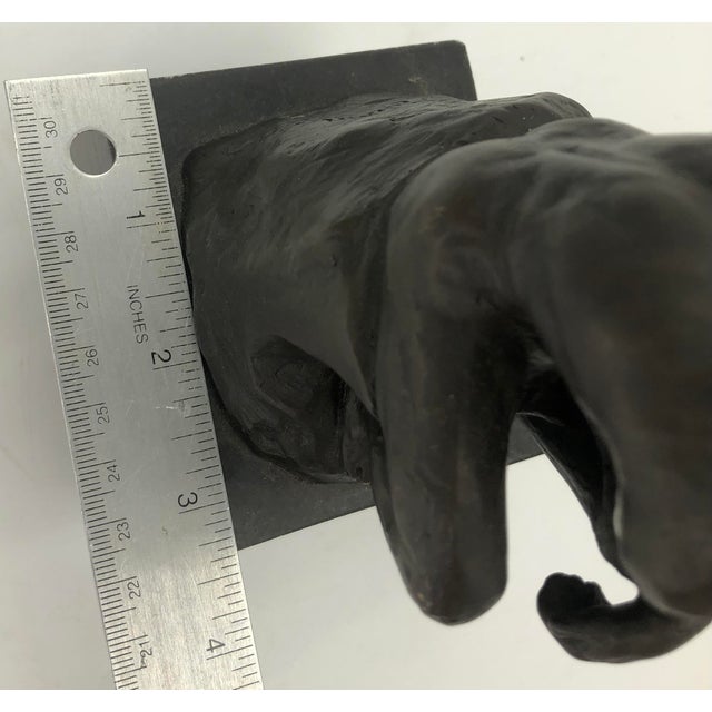 Bronze Rodin Statue the Thinker Figurine Antique Metal Dark Black ...