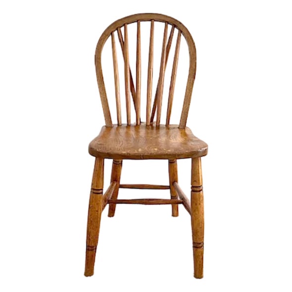 Mid 20th Century Rustic Farmhouse Bow-Back Side Chair #2 | Chairish