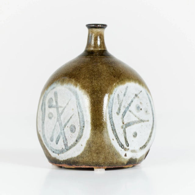 Kenzan Style Japanese Ceramic Glazed Weed Pot | Chairish